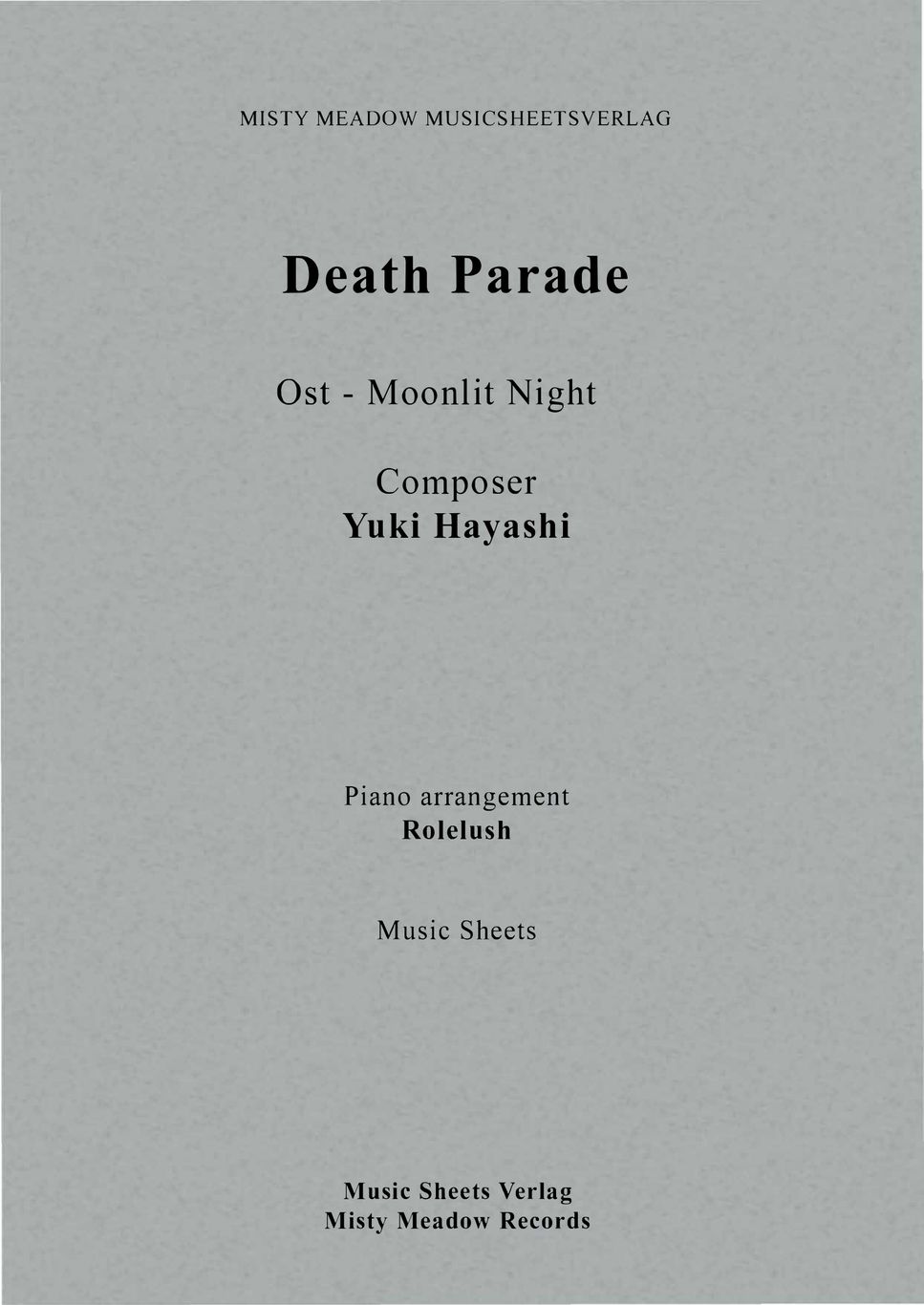 Yuki Hayashi - Death Parade OST - Moonlit Night (piano cover) Лист by ...