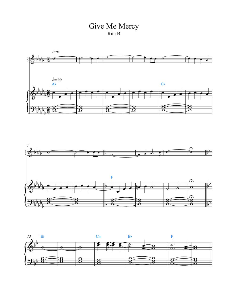 The Weeknd - Give Me Mercy (lyrics, chords) Sheet Music by Rita B