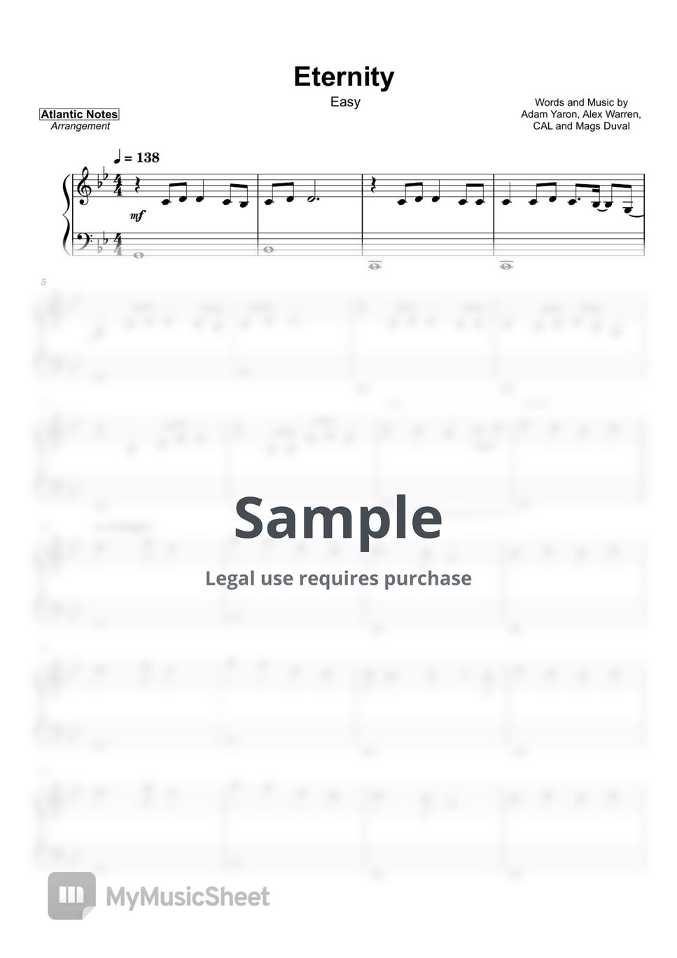 Alex Warren - Eternity 악보 by Atlantic Notes