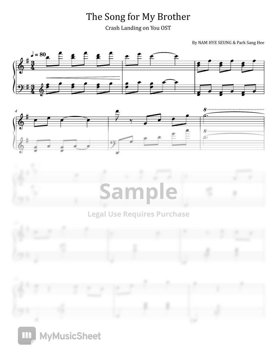 NAM HYE SEUNG & Park Sang Hee - The Song for My Brother (Crash Landing ...