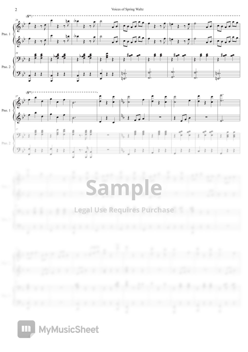 Johann Strauss - Voices of Spring Waltz for 4 Hands(봄의소리왈츠) (피아노 연탄곡 ...