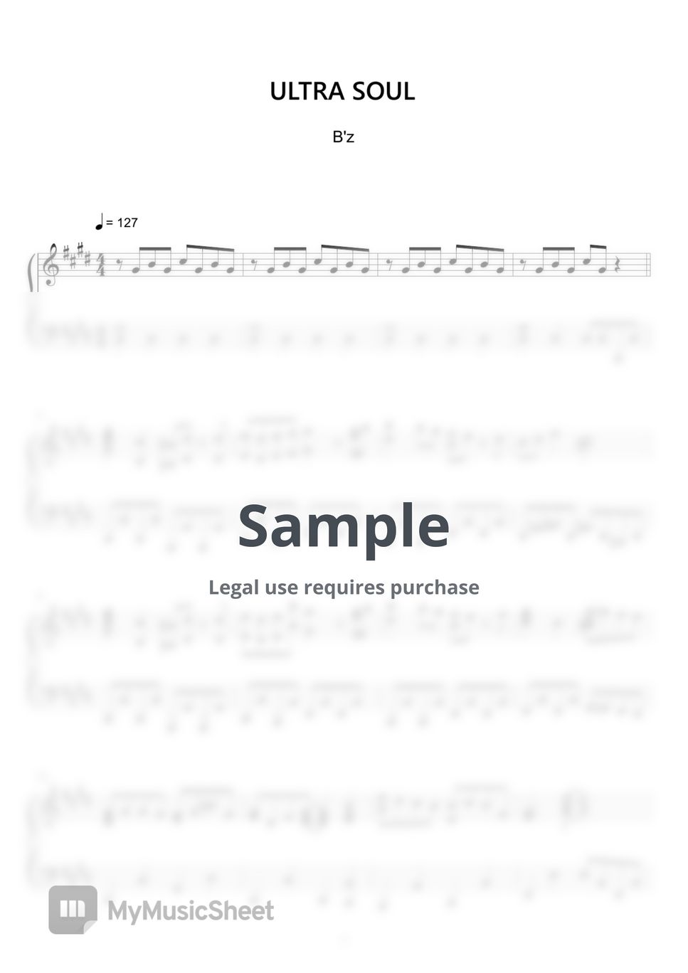 B'z - ultra soul (sheet music, midi) Sheet Music by sayu