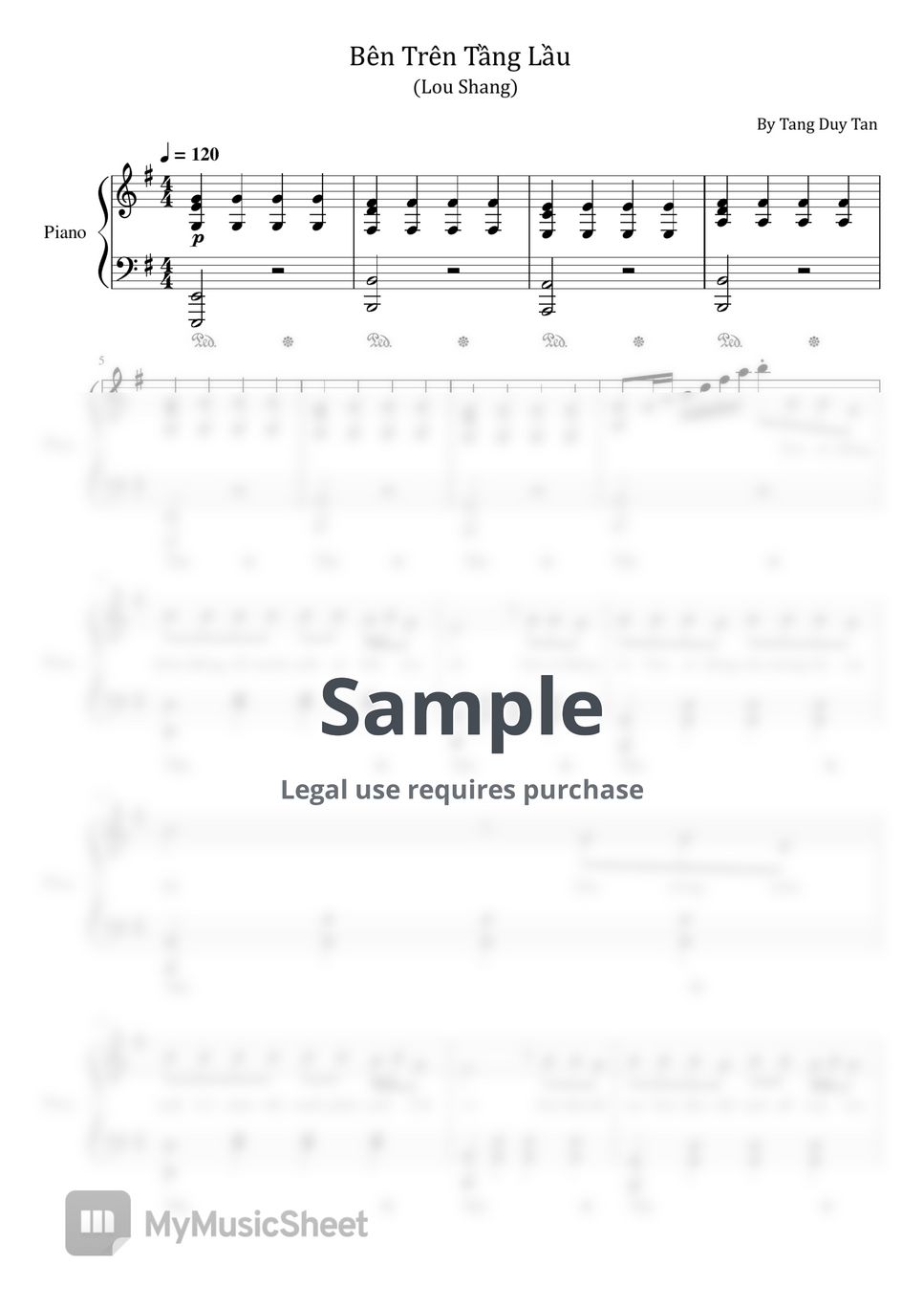 Tang Duy Tan - Bên Trên Tầng Lầu(Lou Shang) (For Piano Solo With Lyrics ... Tang Duy Tan - Bên Trên Tầng Lầu(Lou Shang) (For Piano Solo With Lyrics ...