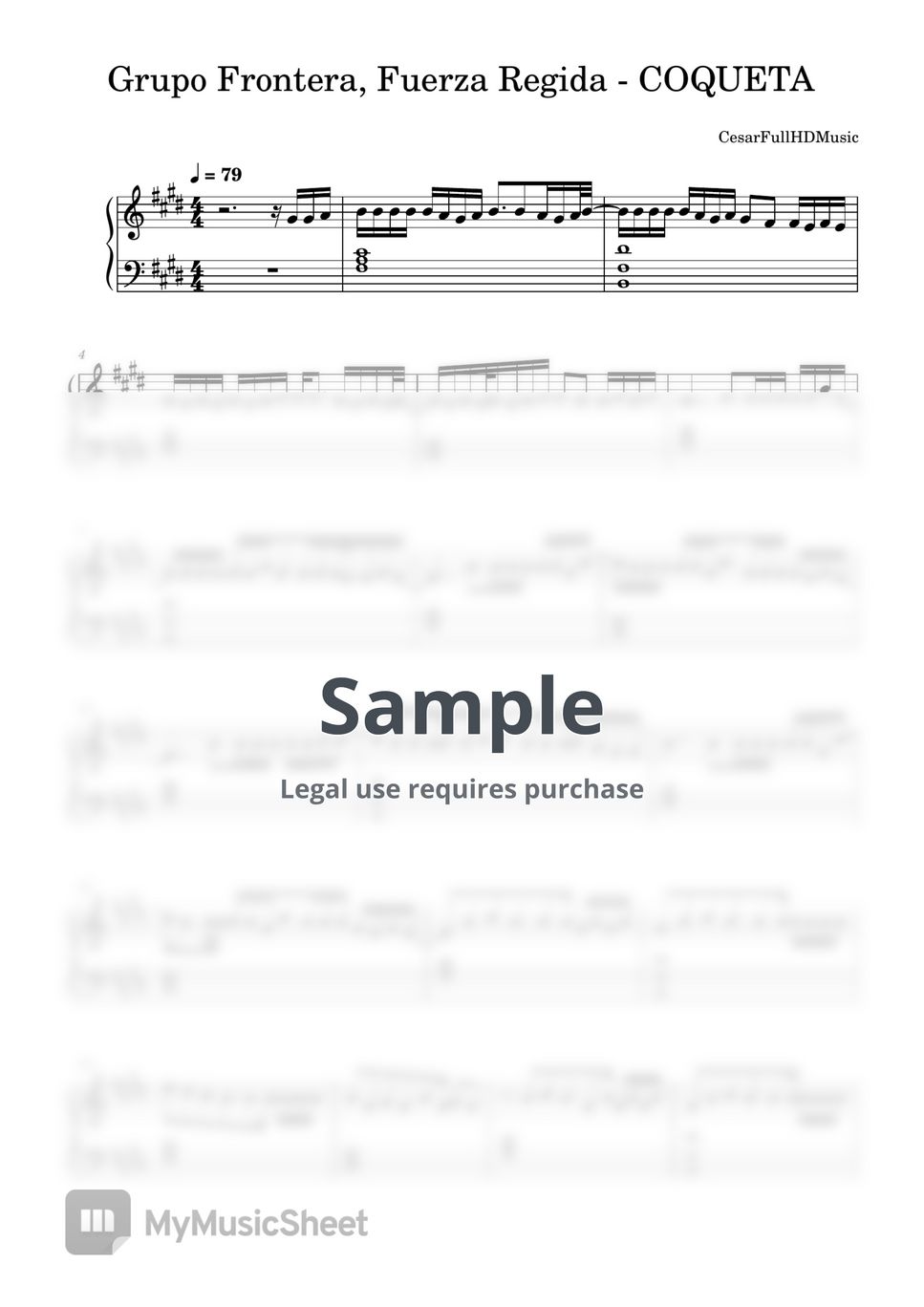 Grupo Frontera, Fuerza Regida - COQUETA 악보