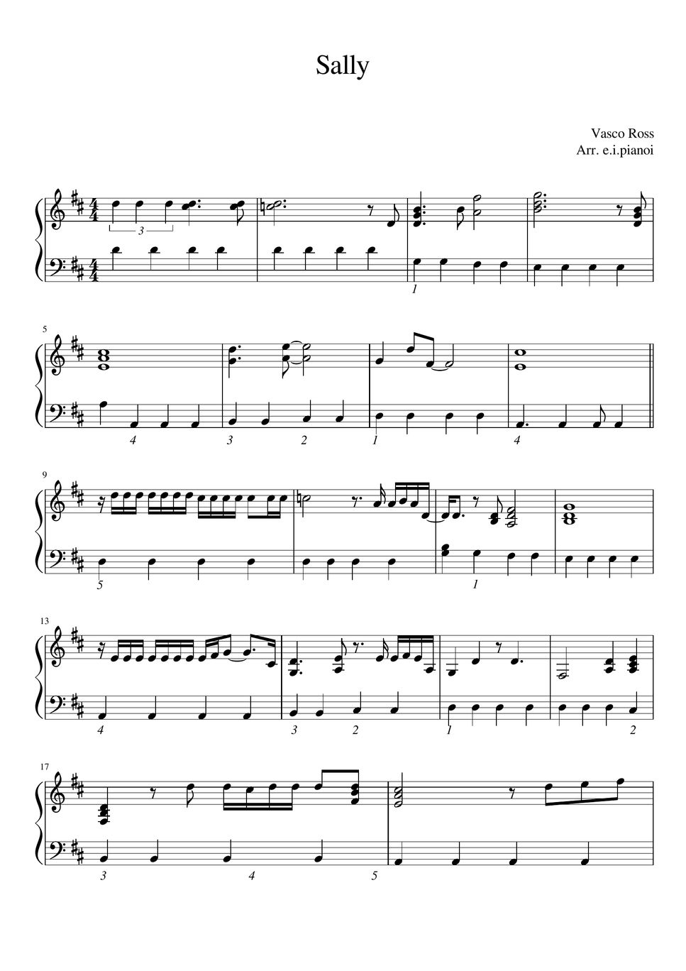 Vasco Rossi - Sally Spartito by e.i.piano