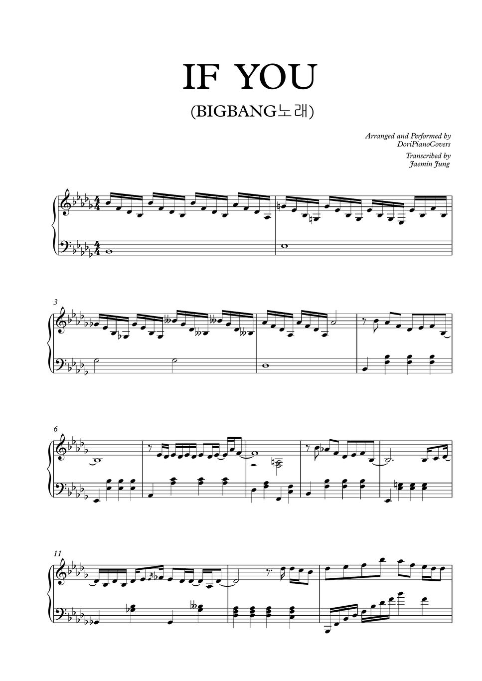 빅뱅 BIGBANG - IF YOU Spartito