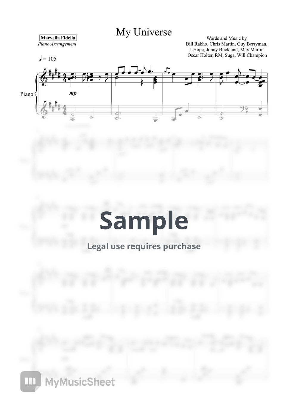 BTS - My Universe Sheets by Marvella