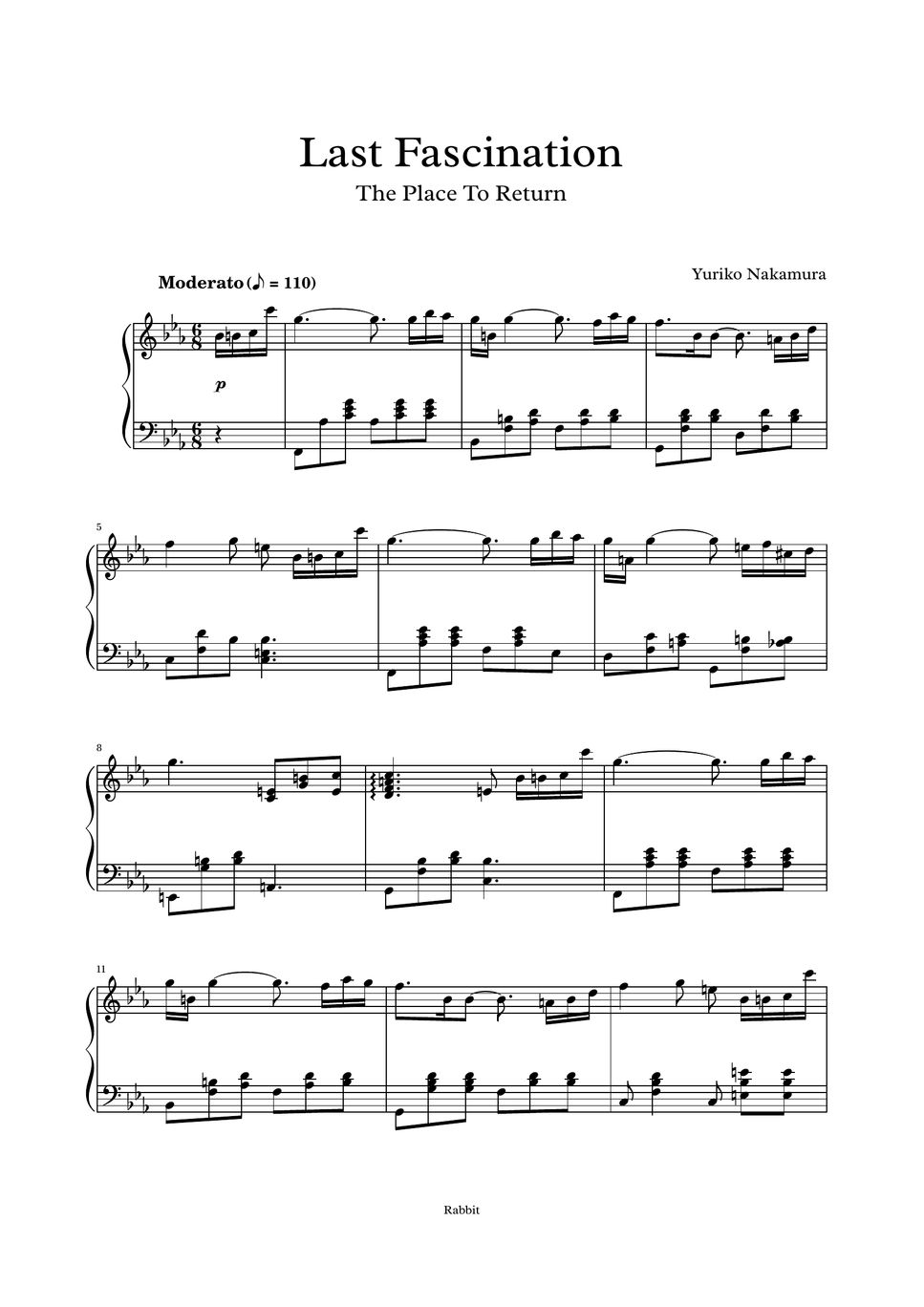 中村 由利子 (Yuriko Nakamura) - Last Fascination 악보 by Rabbit