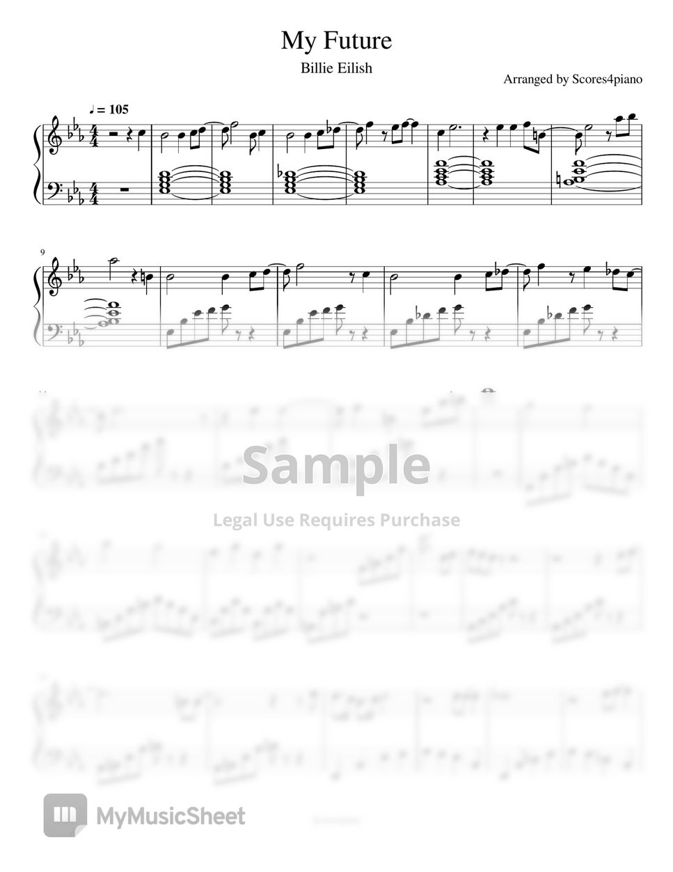 Billie Eilish My Future نوتة By Scores4piano