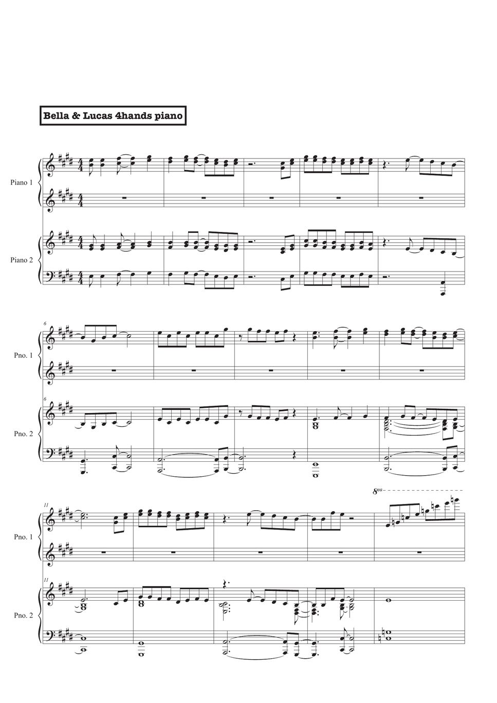 DIGIMON ADVENTURE OST - BUTTERFLY (4HANDS PIANO) Sheets by BELLA&LUCAS