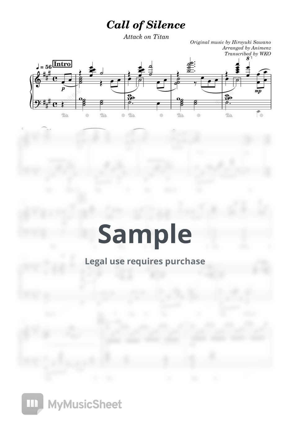 Hiroyuki Sawano - Call of Silence Sheets by wyn
