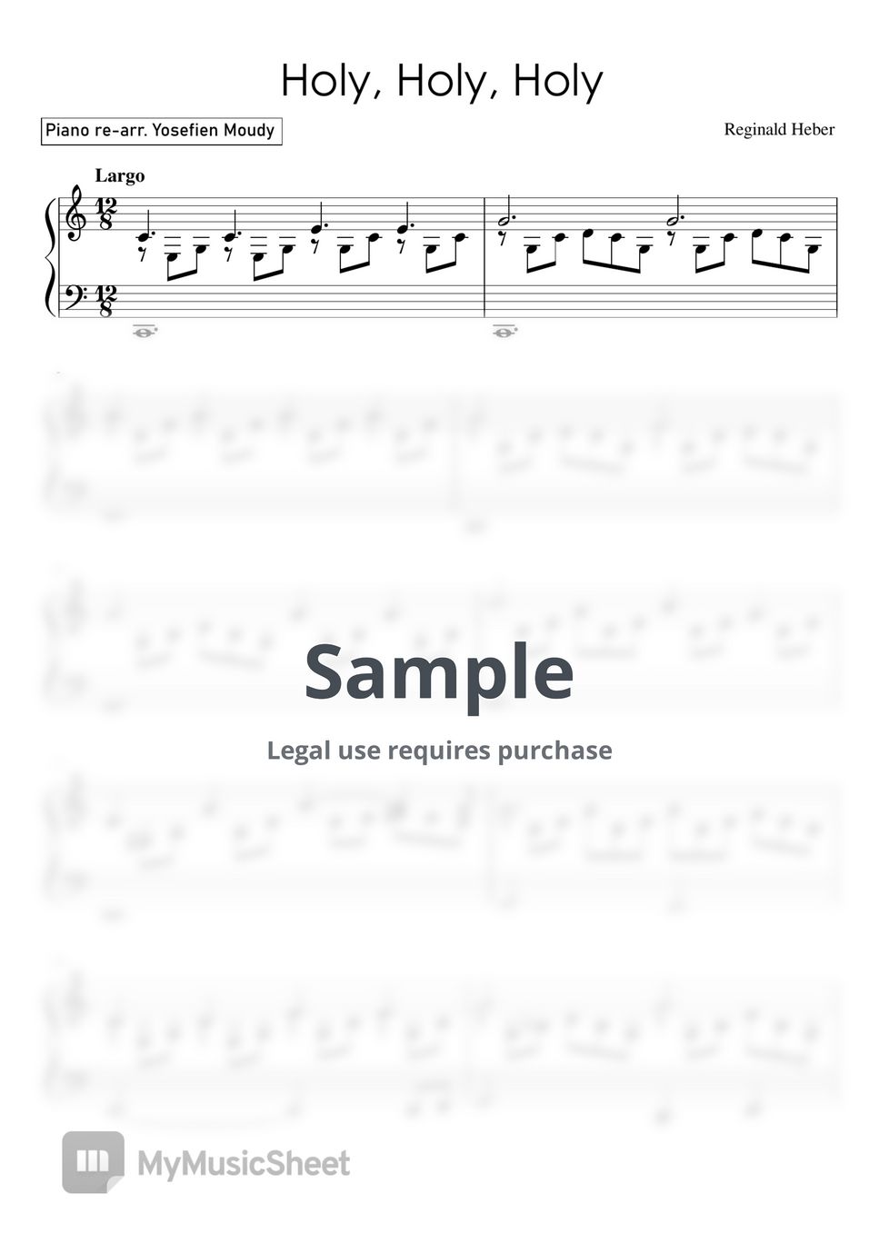 Reginald Heber - Holy, Holy, Holy Sheets by Yosefien Moudy