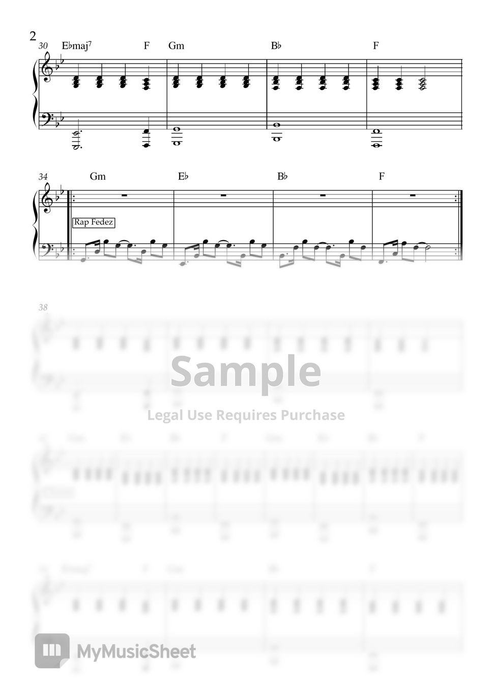Michielin, Fedez - Chiamami per nome (spartito pianoforte) Sheet Music by Francesco Piantoni