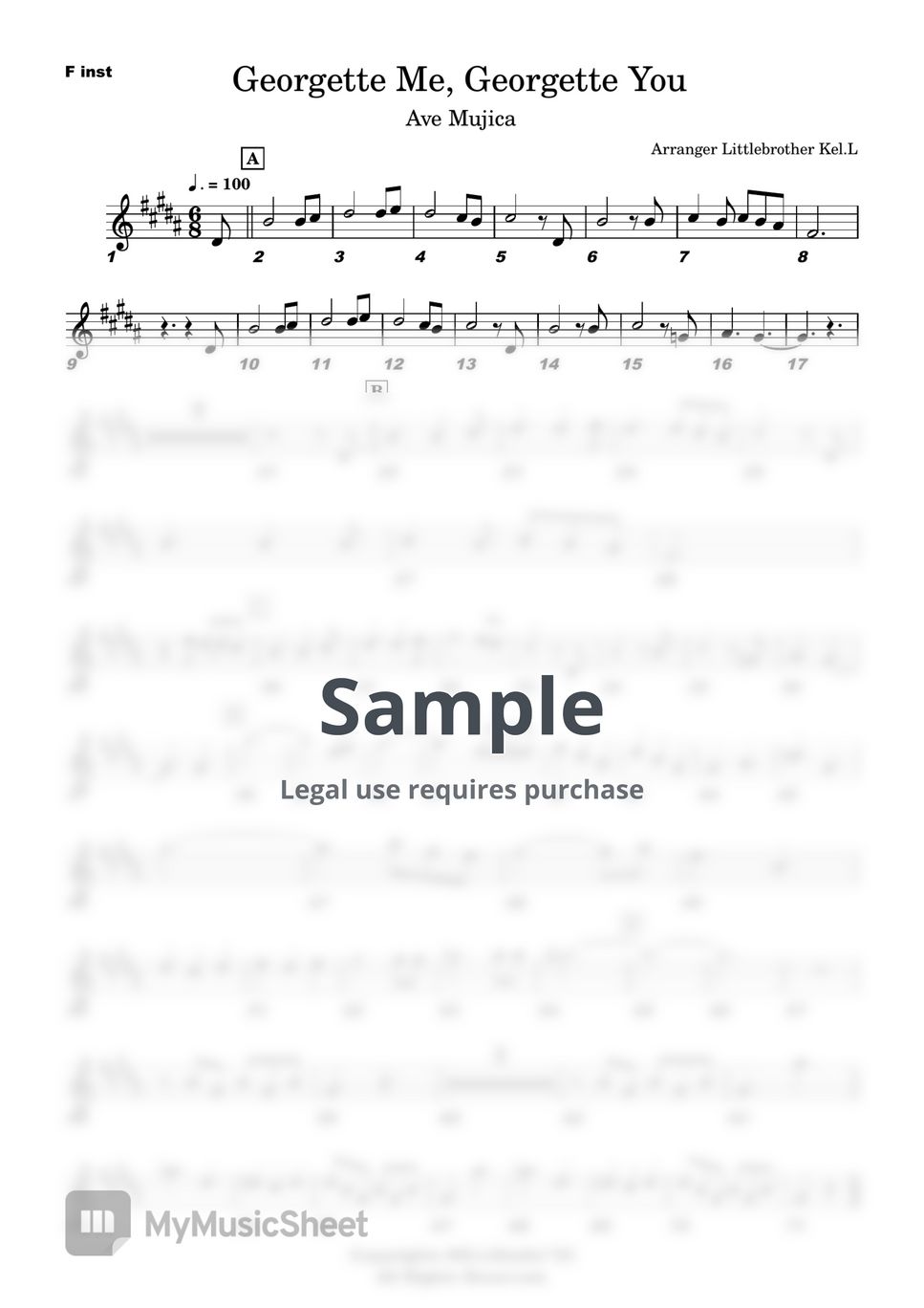 Ave Mujica - Georgette Me Georgette You - BanG Dream! Ave Mujica ED (F inst) Sheet Music by ...