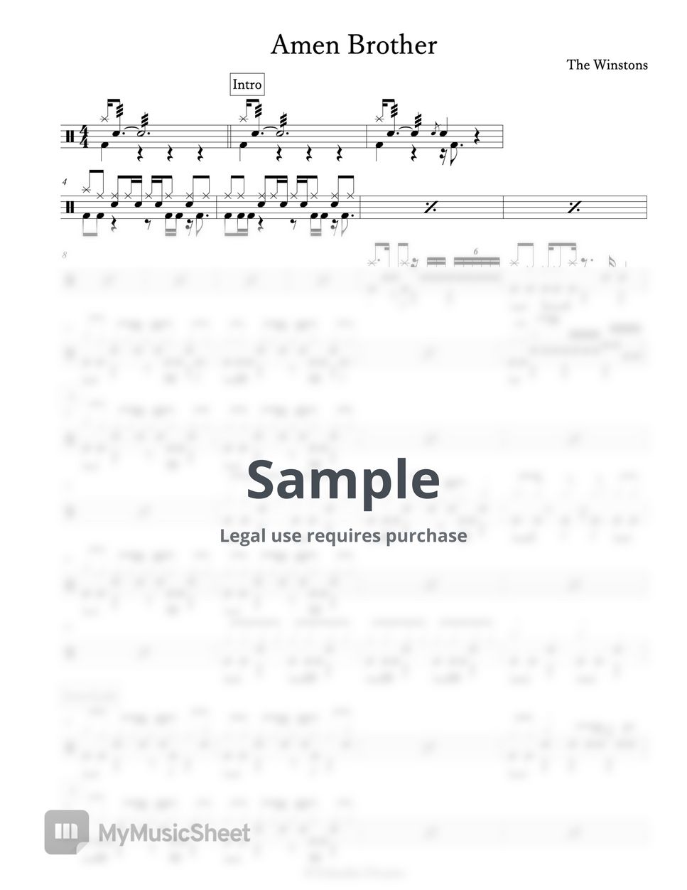 The Winstons - Amen Brother 악보 by Arkadia Drums