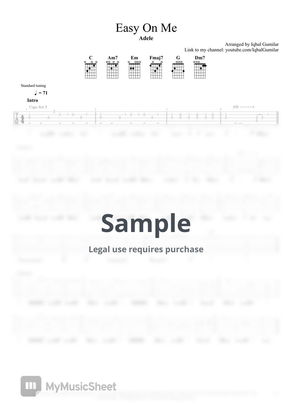 Adele - Easy On Me Sheets by Iqbal Gumilar