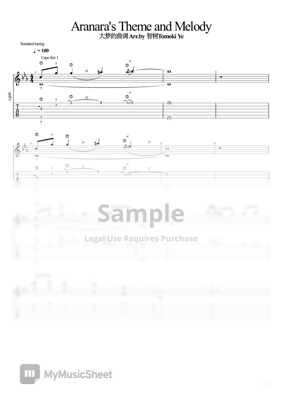 HOYOMIX - Genshin Aranara's Theme and Melody 악보 by Tomoki Ye