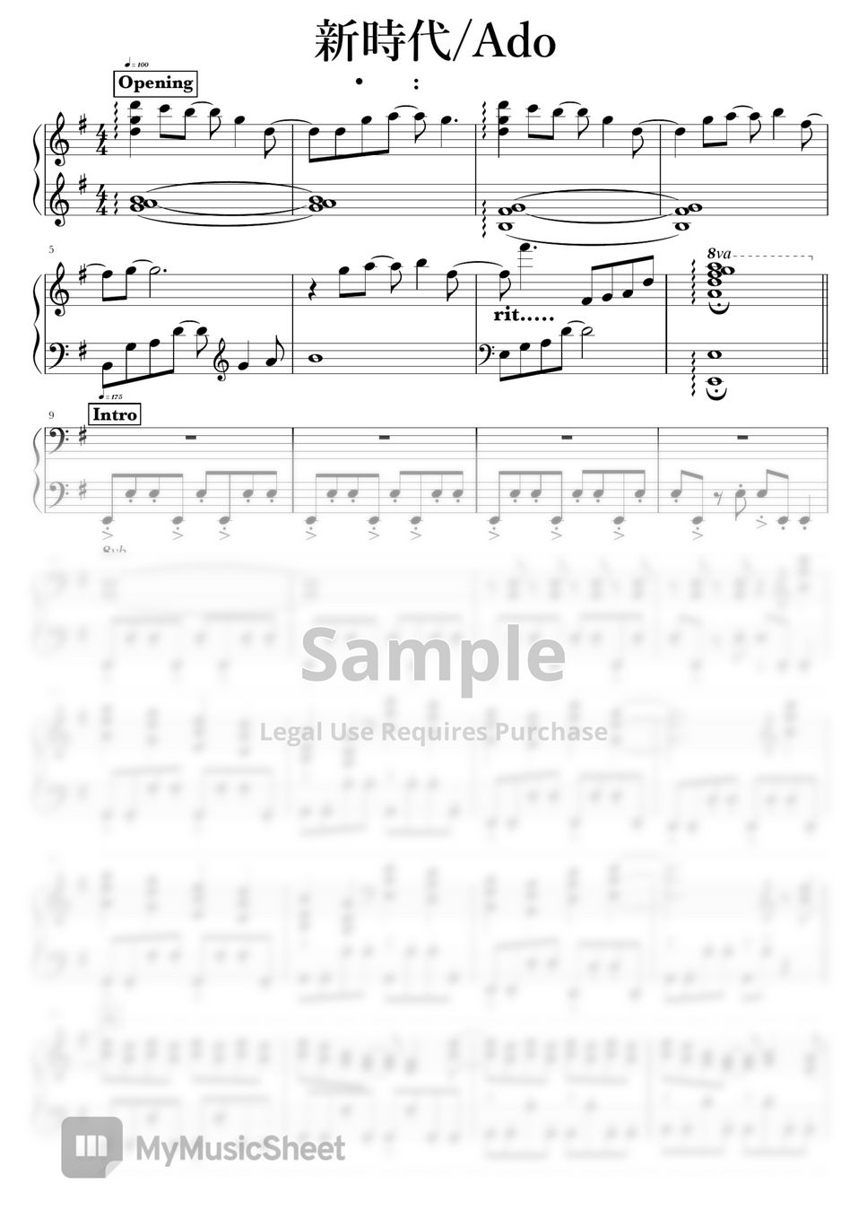 ADO - 新時代 Sheet Music by Eri Nagayama