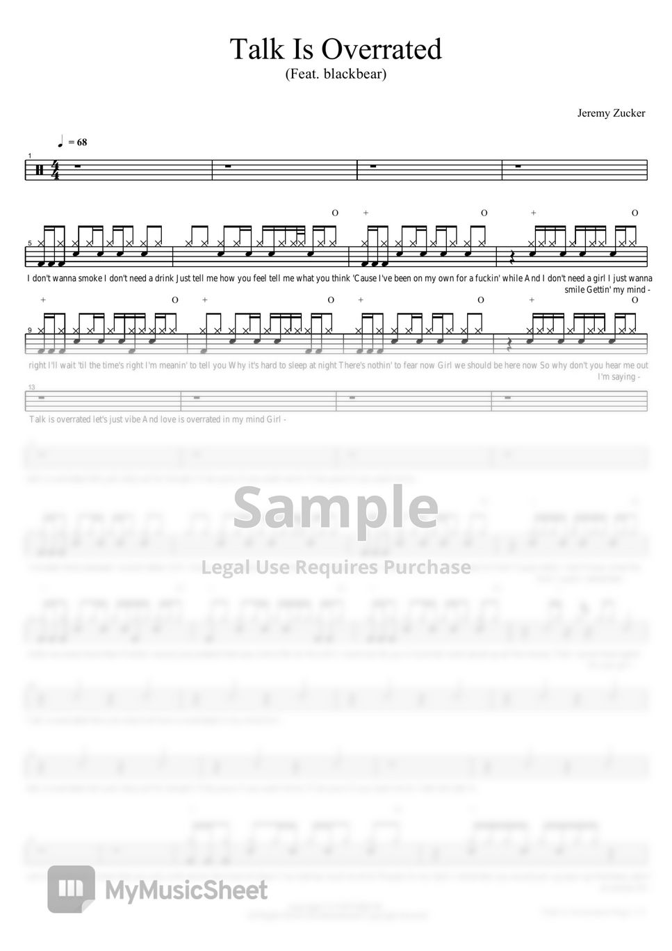 Jeremy Zucker - Talk Is Overrated (Feat. blackbear) แผ่น by COPYDRUM