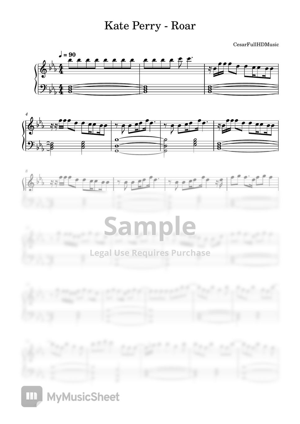 Katy Perry - Roar Sheets