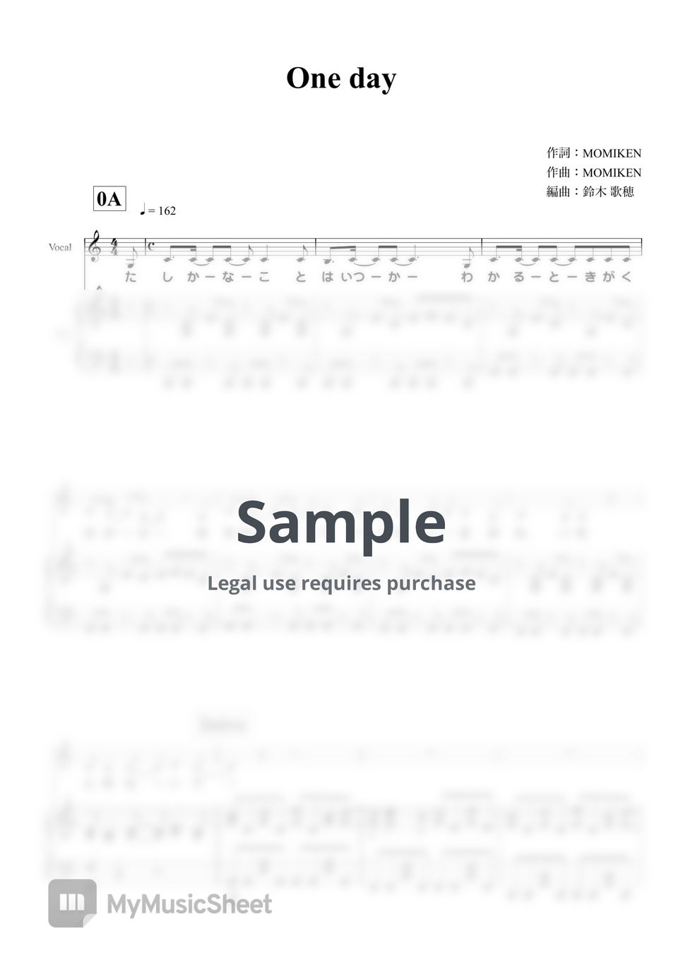 Haikyuu!! To the Top Season 4 - One Day (sing with the piano) Sheet ...