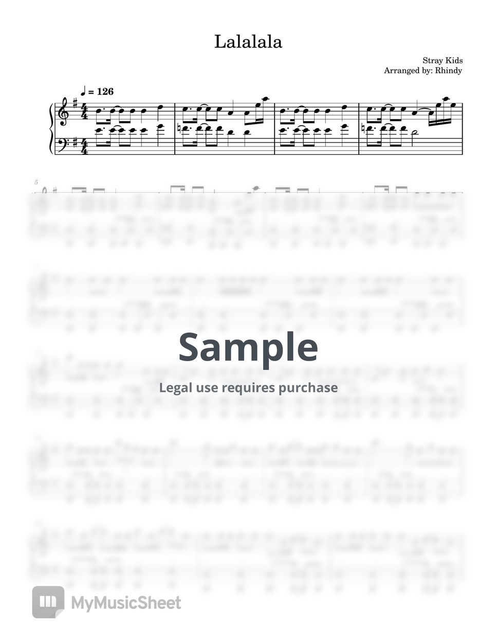 Stray Kids - Lalalala Sheet Music by Rhindy