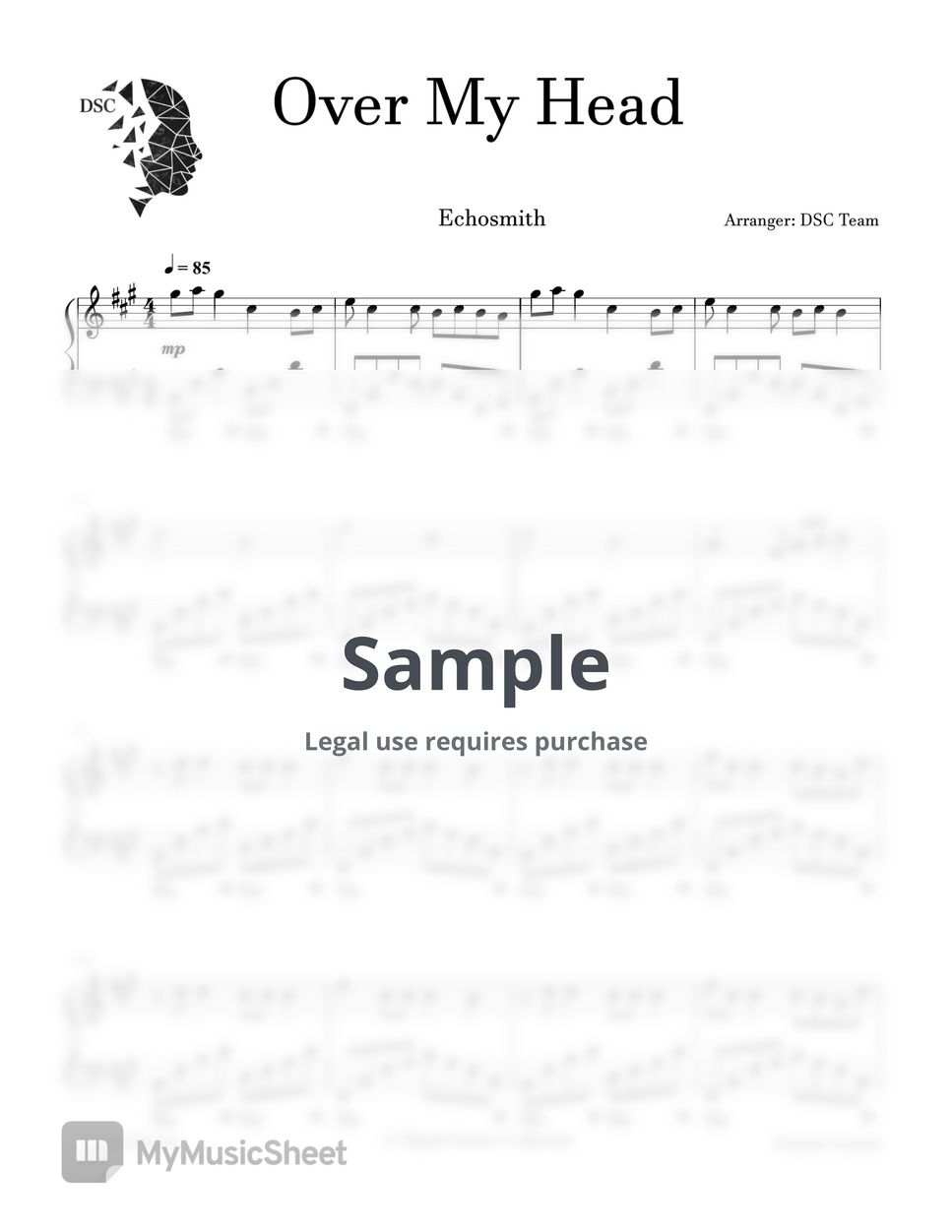 Echosmith - Over My Head (Relax version) Sheets by Digital Scores ...