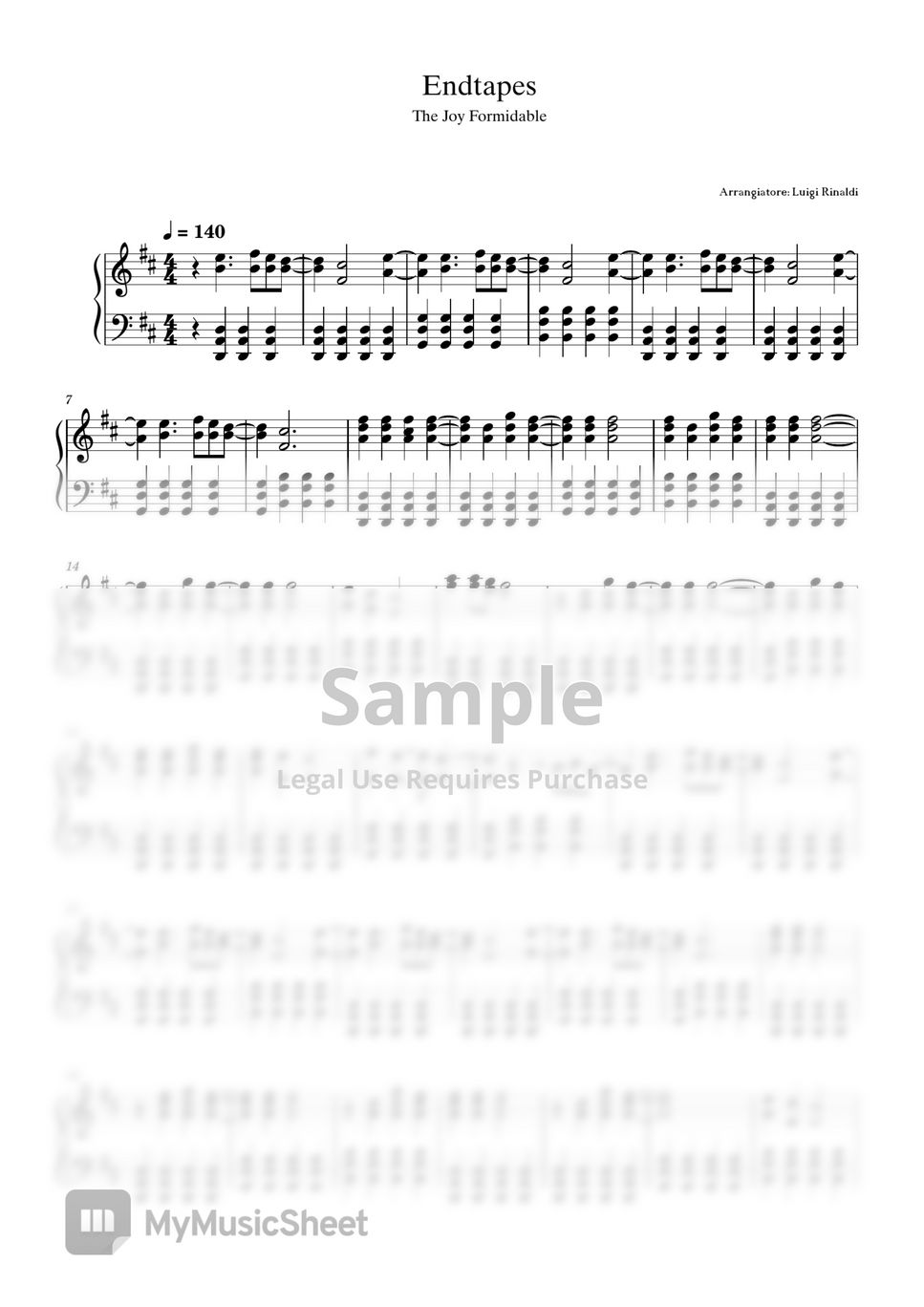 The Joy Formidable - Endtapes Sheets by Luigi Rinaldi