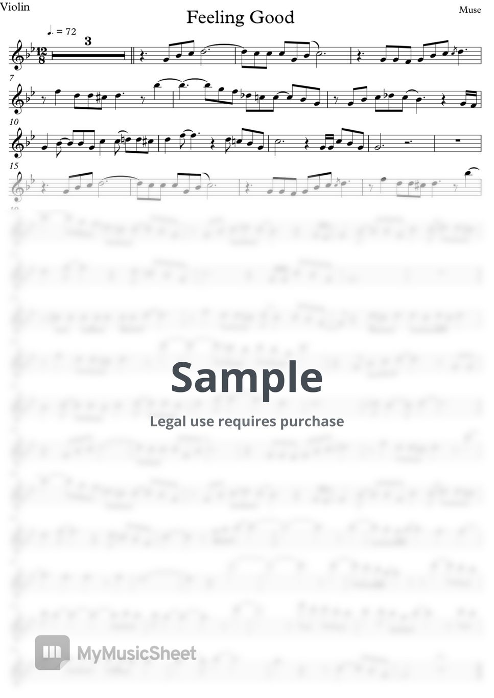 Muse - Feeling Good (Backing track included) Sheets by Elly Angelis