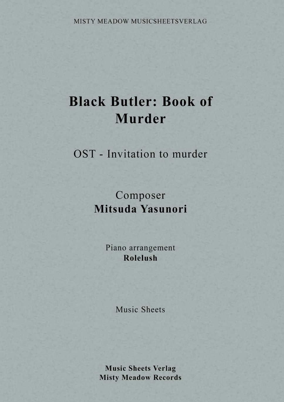 Mitsuda Yasunori - Black Butler: Book of Murder OST - Invitation to ...