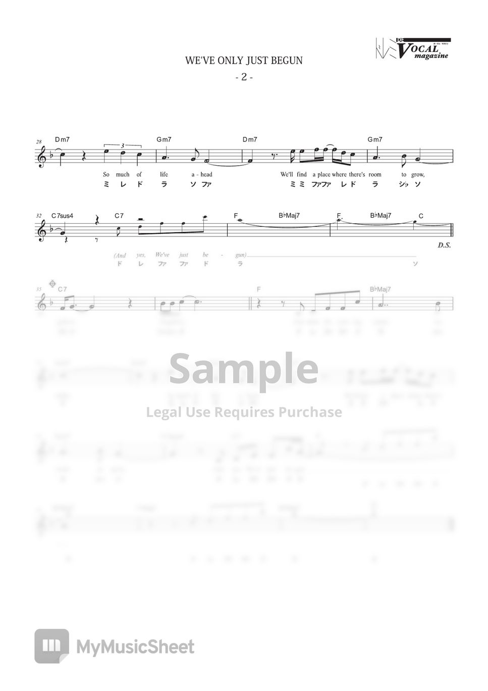 CARPENTERS - Do Re Mi de WE'VE ONLY JUST BEGUN (VOCAL MAGAZINE) Sheets ...