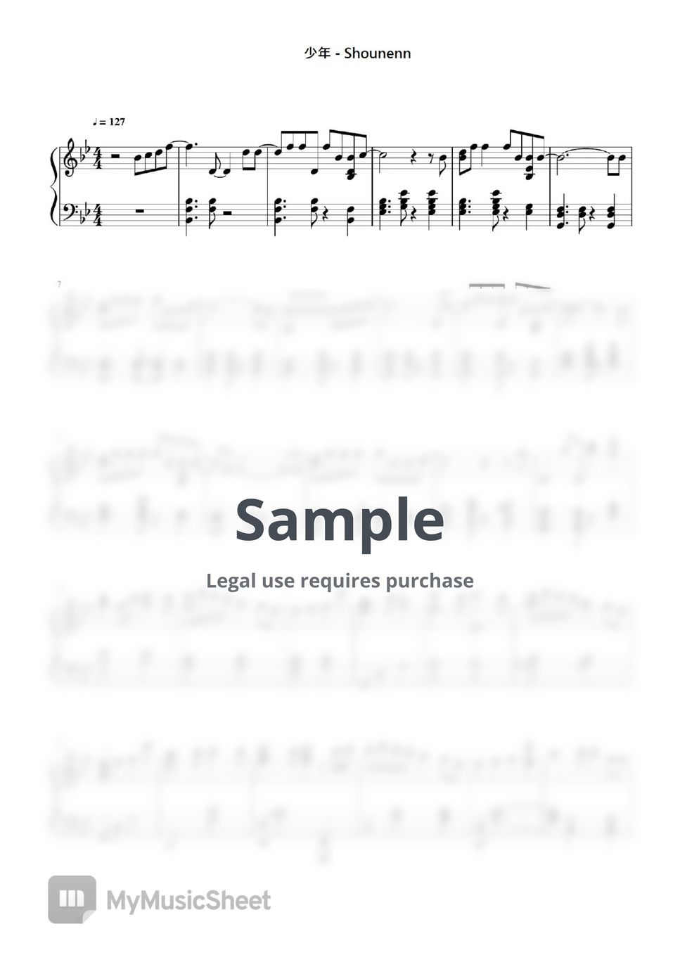 wacci - 少年 (Shounenn) Sheet Music by PianoDiscoveries