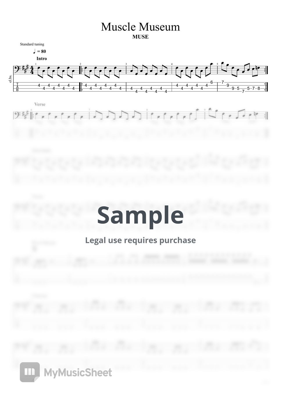 MUSE - Muscle Museum Tab + 1staff by TUNA CRACKER