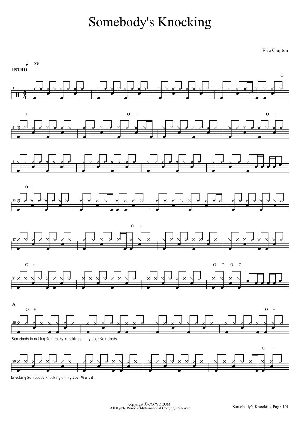 Eric Clapton - Somebody's Knocking Sheets by COPYDRUM