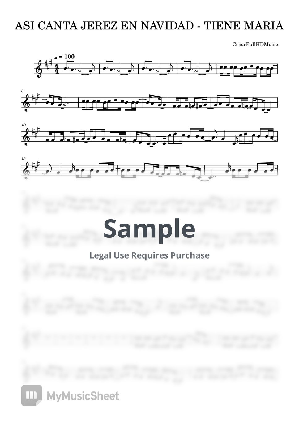 ASI CANTA JEREZ EN NAVIDAD - TIENE MARIA Sheet Music