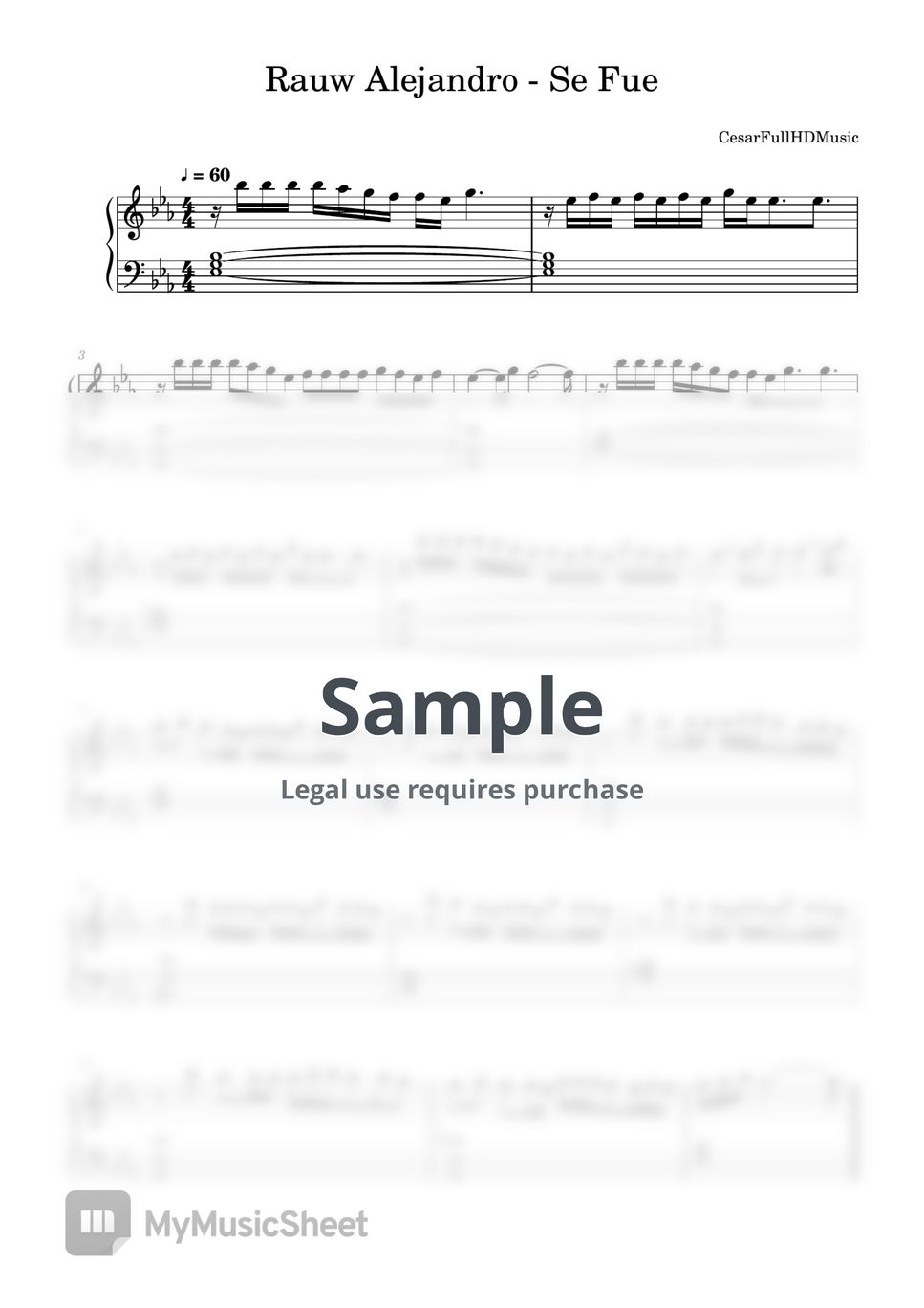 Rauw Alejandro - Se Fue Sheet Music