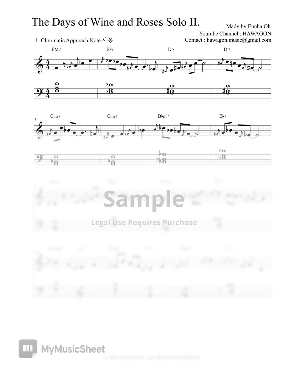 HAWAGON - How To Practice Jazz Piano Solo with Approach Note Sheet ...