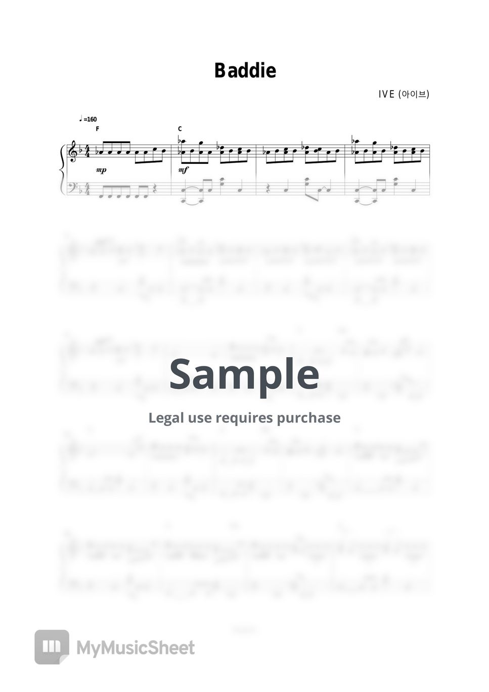 IVE (아이브) - Baddie Sheet Music by Dopiano