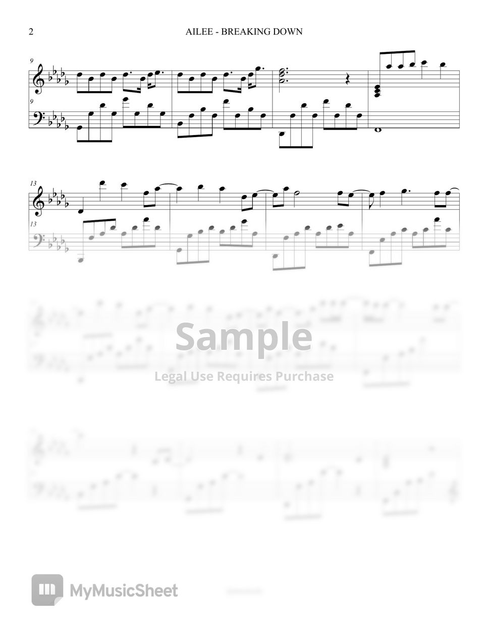 DOOM AT YOUR SERVICE OST - AILEE - BREAKING DOWN Partitura by Nicole Theodore (@moosicole)