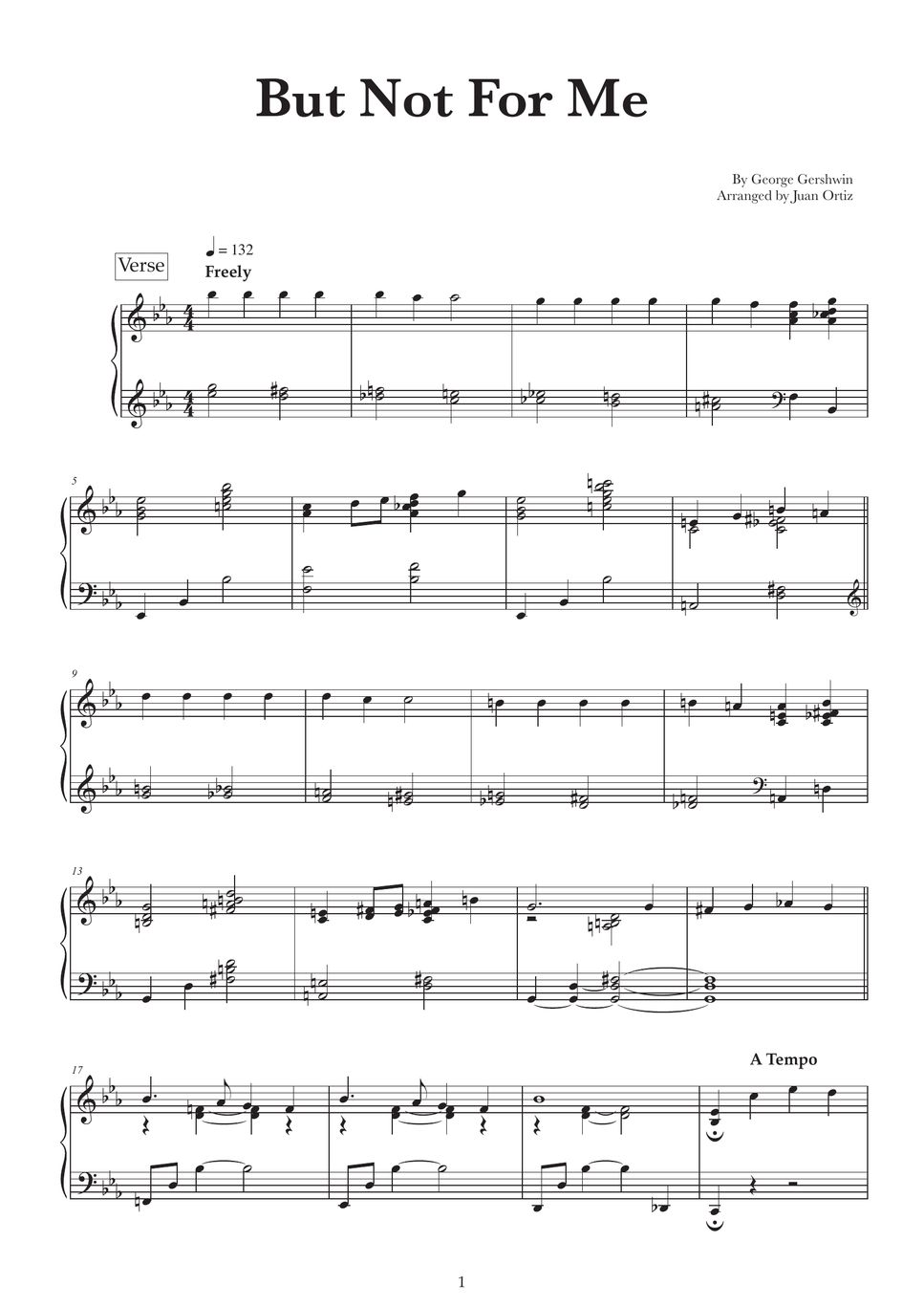 George Gershwin - But Not For Me Bản nhạc by Juan Ortiz