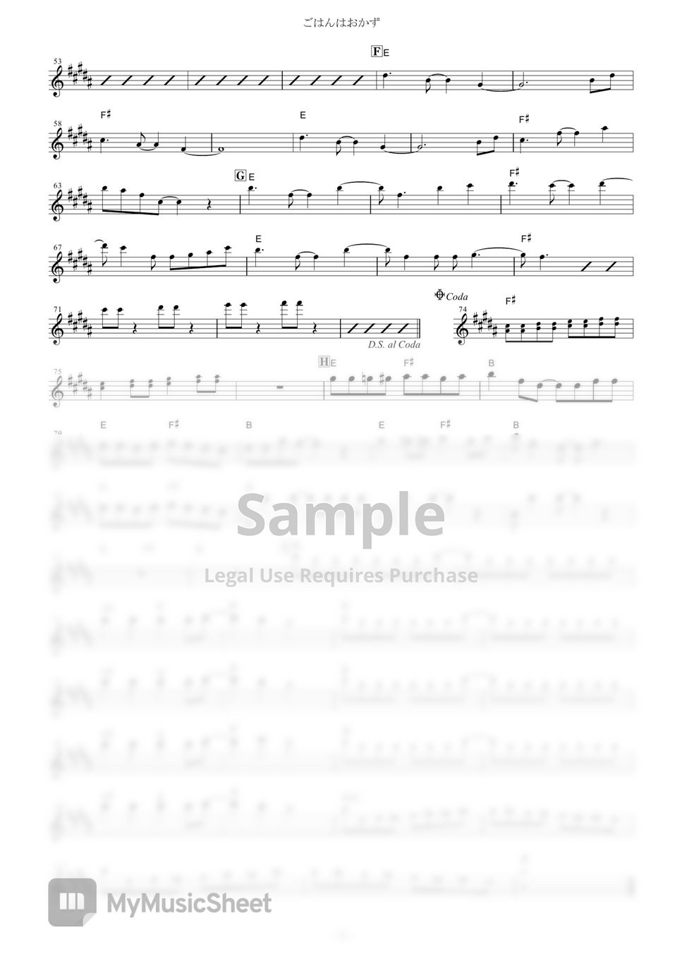 HTT (Houkago Tea Time) - Gohan wa Okazu (K-ON! Season 2 / in Eb) Sheets by muta-sax