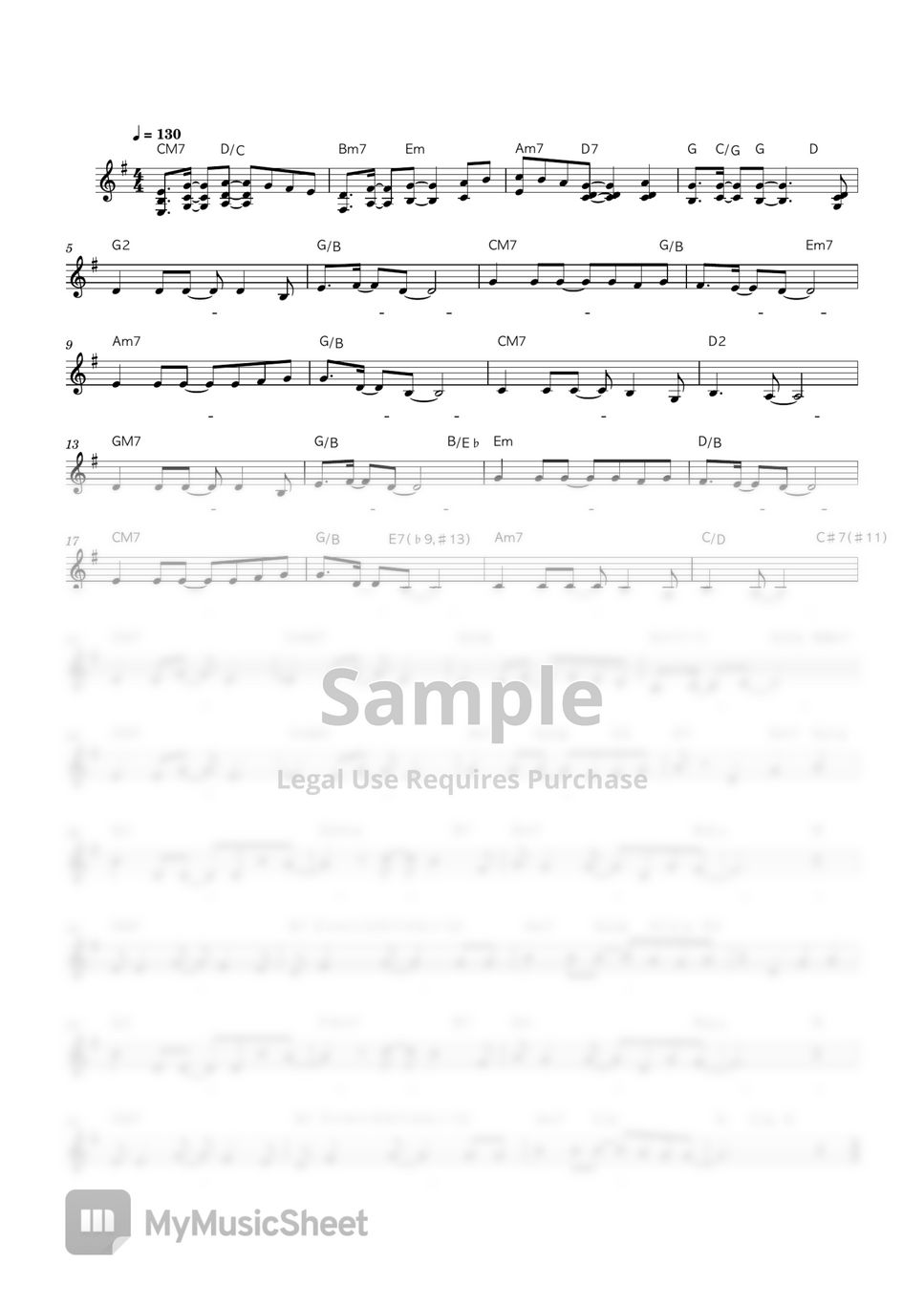 김흥영/김노아 - 내 안에 부어 주소서 (G key 멜로디악보) Sheet Music by 생명의건반