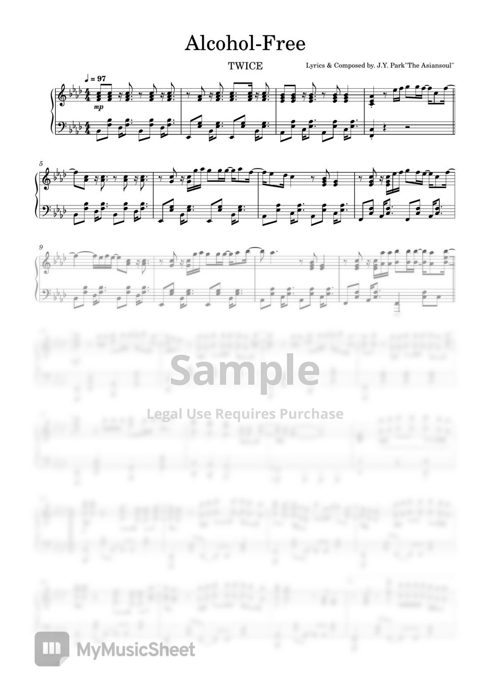 TWICE - Alcohol-Free Sheet Music by ちゃんRINA。