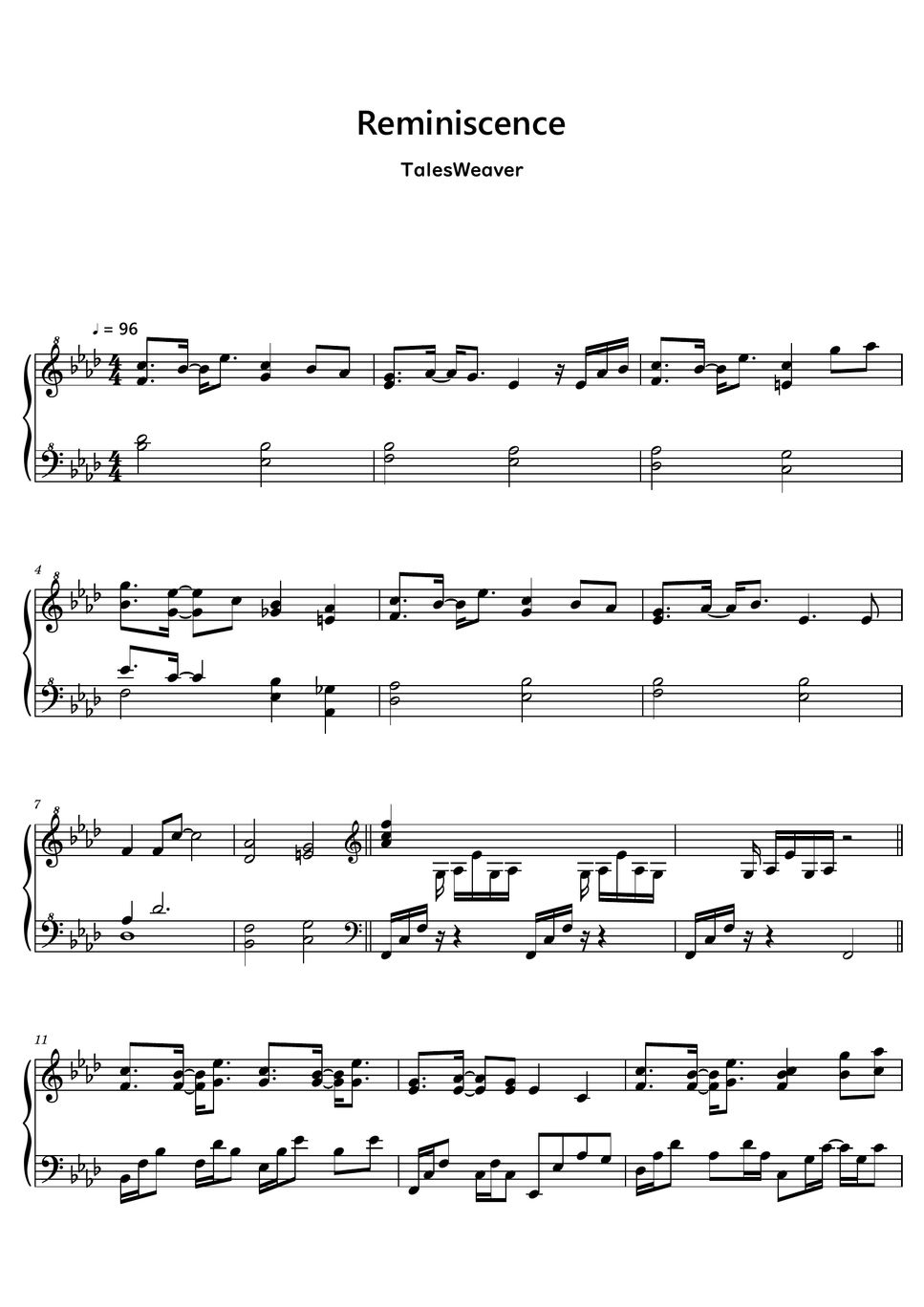 Nauts - Reminiscence (Sheet Music, MIDI,) Sheets by sayu