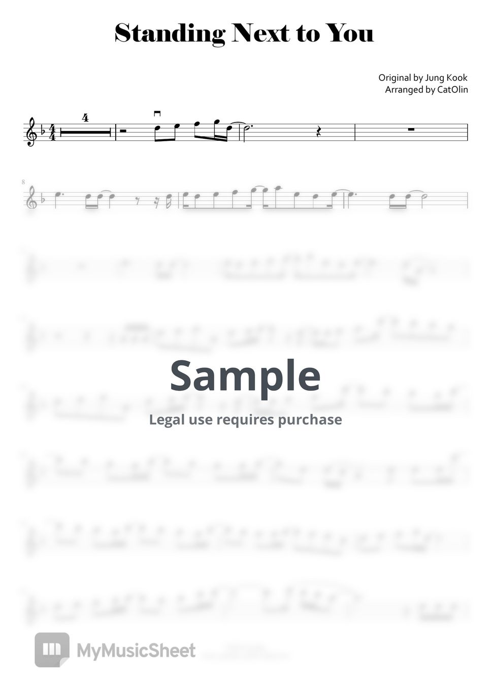 정국 - Standing Next to You Partitur by 캣올린CatOlin