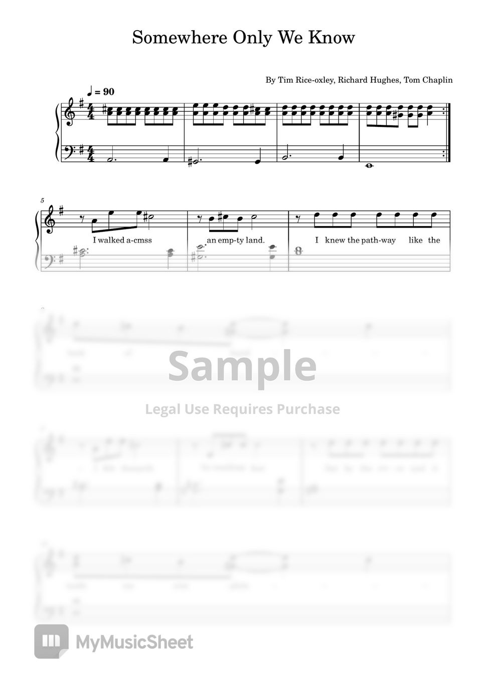 Tim Rice-oxley, Richard Hughes, Tom Chaplin - Somewhere Only We Know (Somewhere Only We Know ...