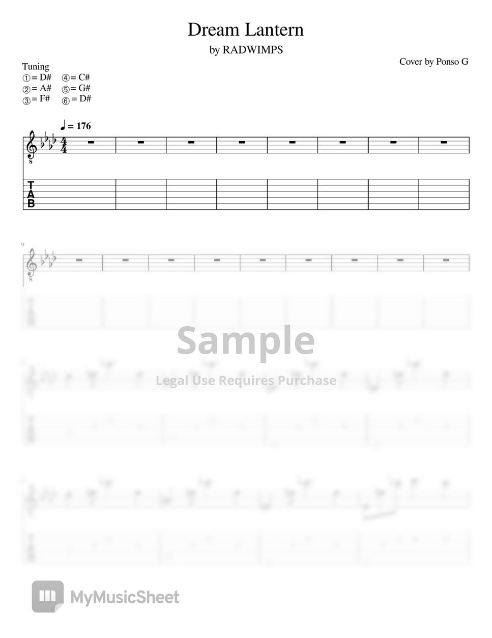 RADWIMPS - Dream Lantern Sheet Music by Ponso G