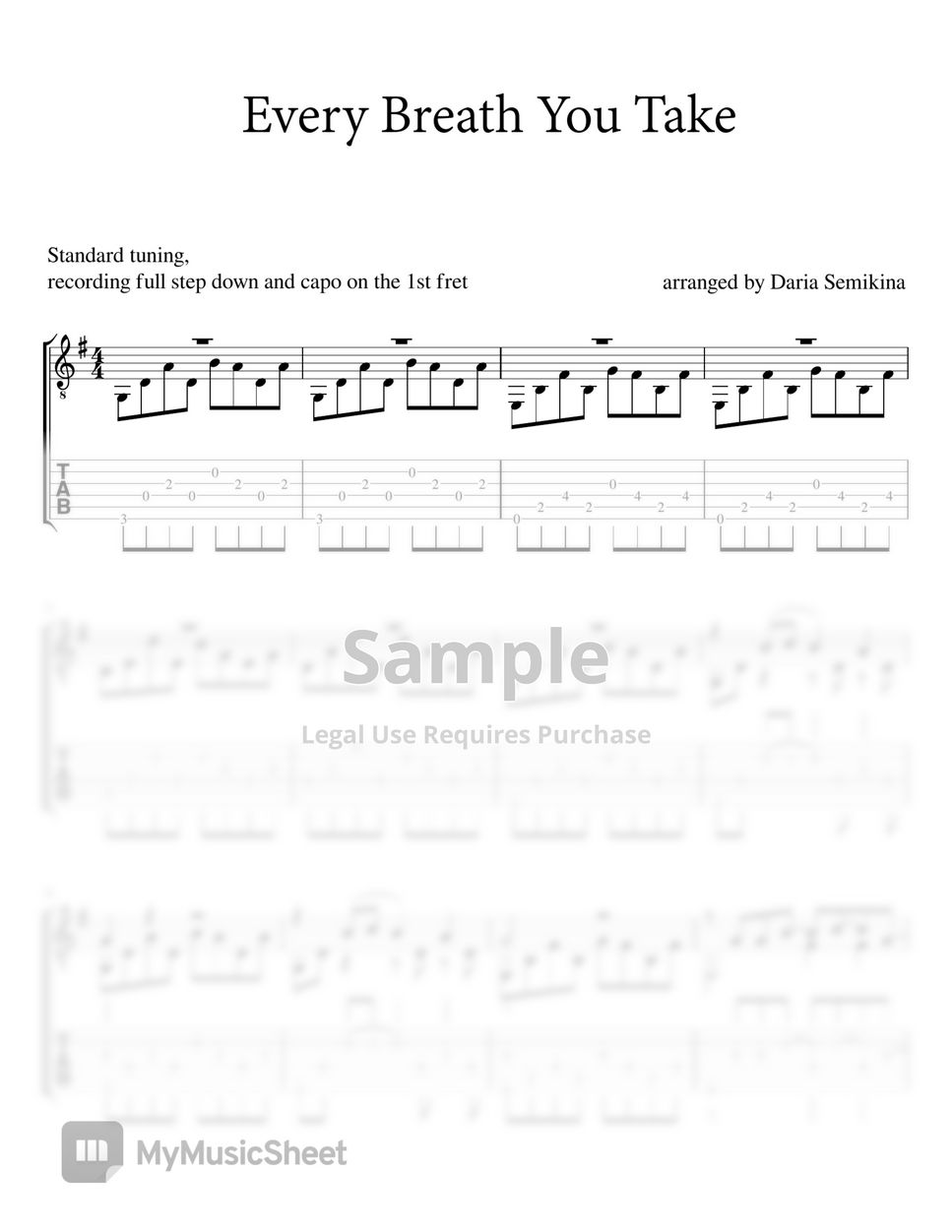 The Police - Every Breath You Take 악보