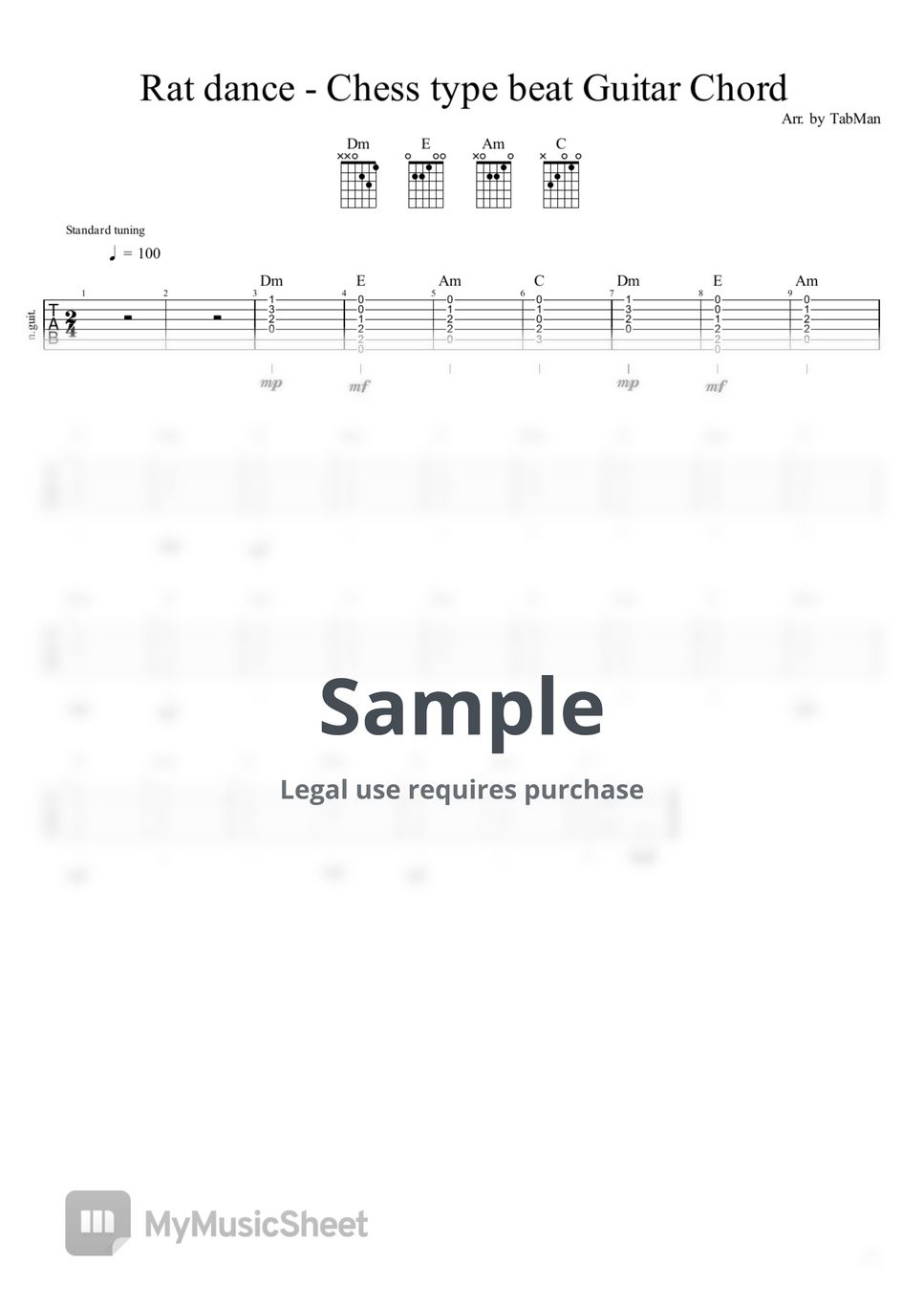 Jesús Music - Chess Type Beat - Rat Dance Guitar Tutorial (TAB) Sheet ...