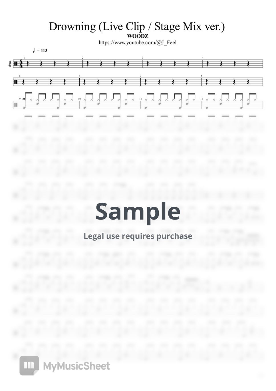 WOODZ - Drowning (Live Clip / Stage Mix ver.) Sheets by J Feel